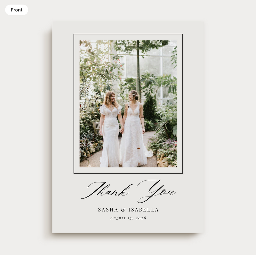 Simplicity Thank You Card – Joy Wedding Store